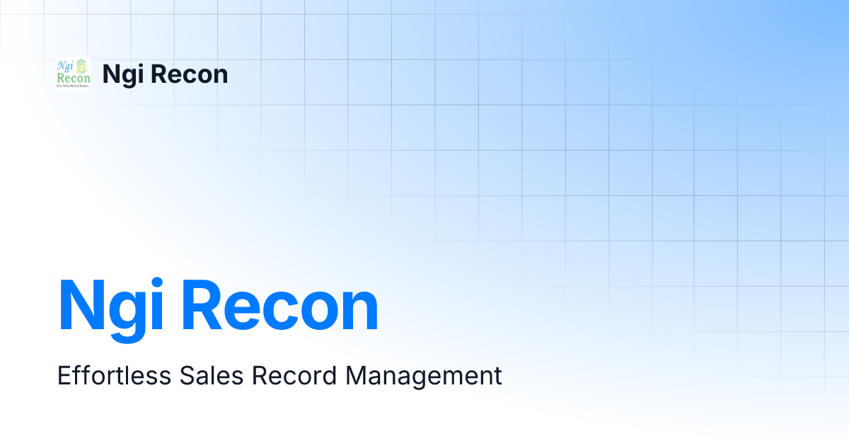 Introducing Ngi Recon: | Ngi Recon